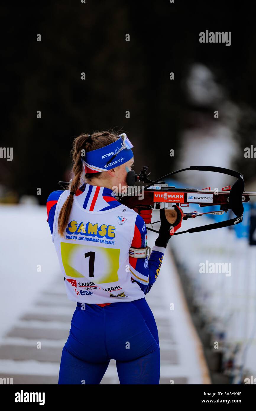Les Saisies, France. 29th Mar, 2025. Les Saisies, France Jeanne Richard in action during the ...