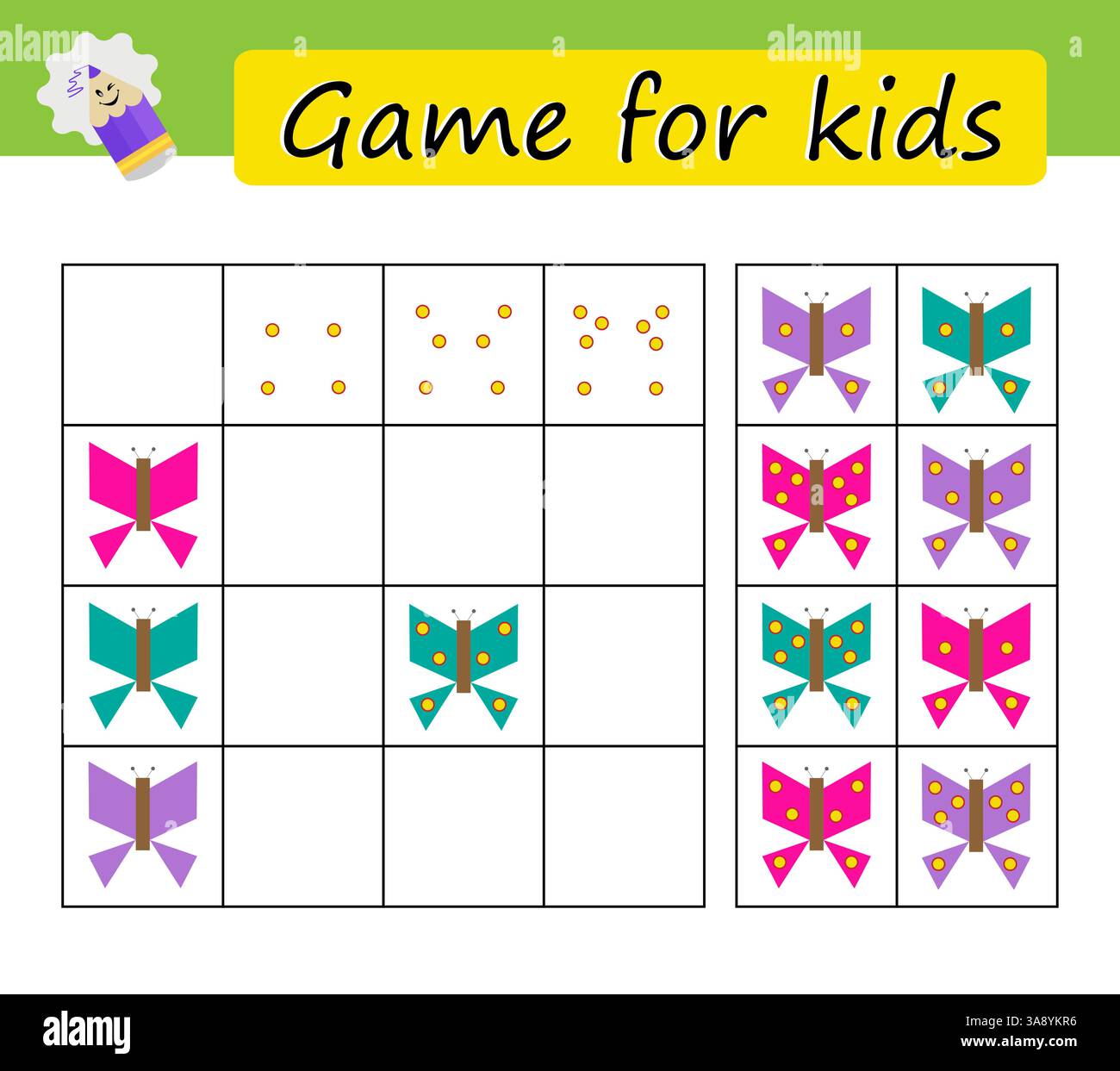 Puzzle task, game for preschool kids. Developing numeracy skills ...