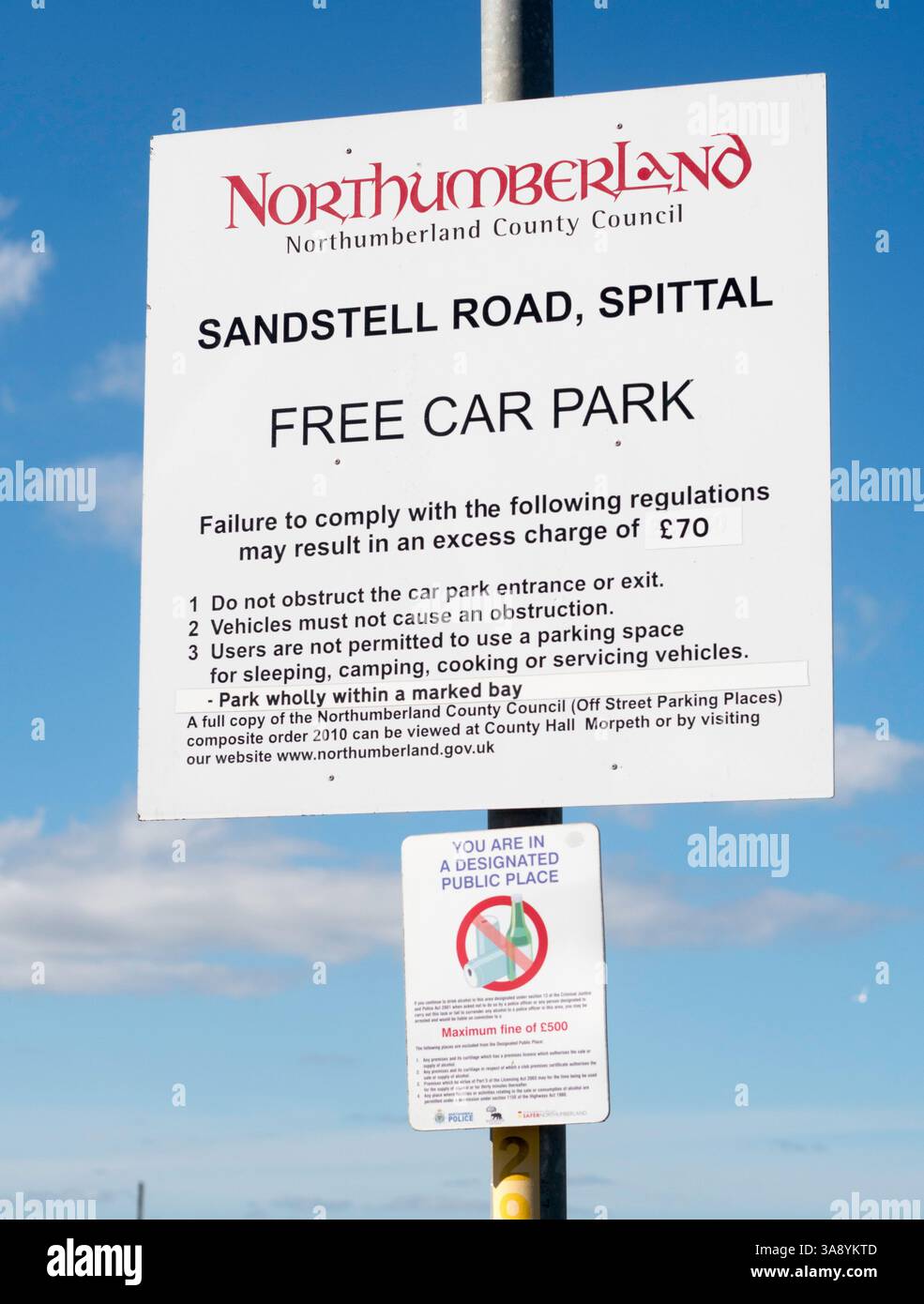 Free car park sign in Spittal, Northumberland, England, UK Stock Photo ...