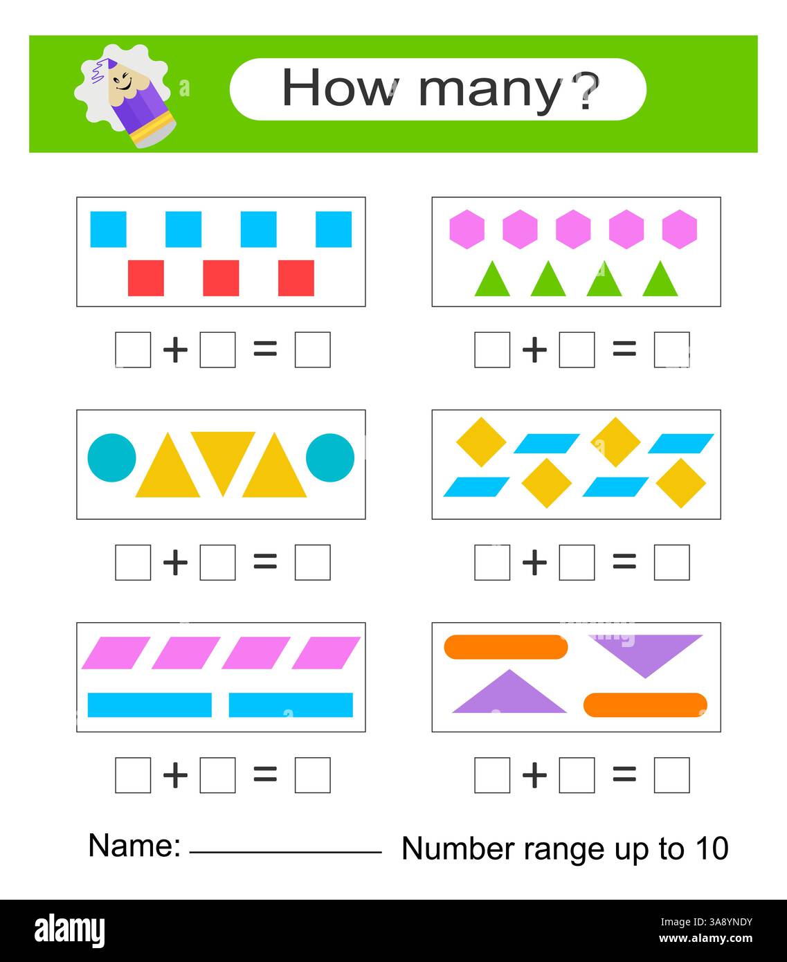 Math activity for kids. Developing numeracy skills. Number range up to ...