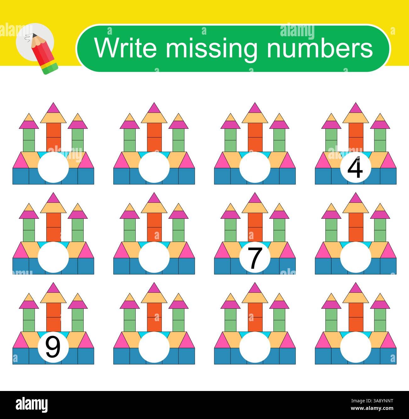 Math activity for children. Activity page for preschoolers. Cartoon ...