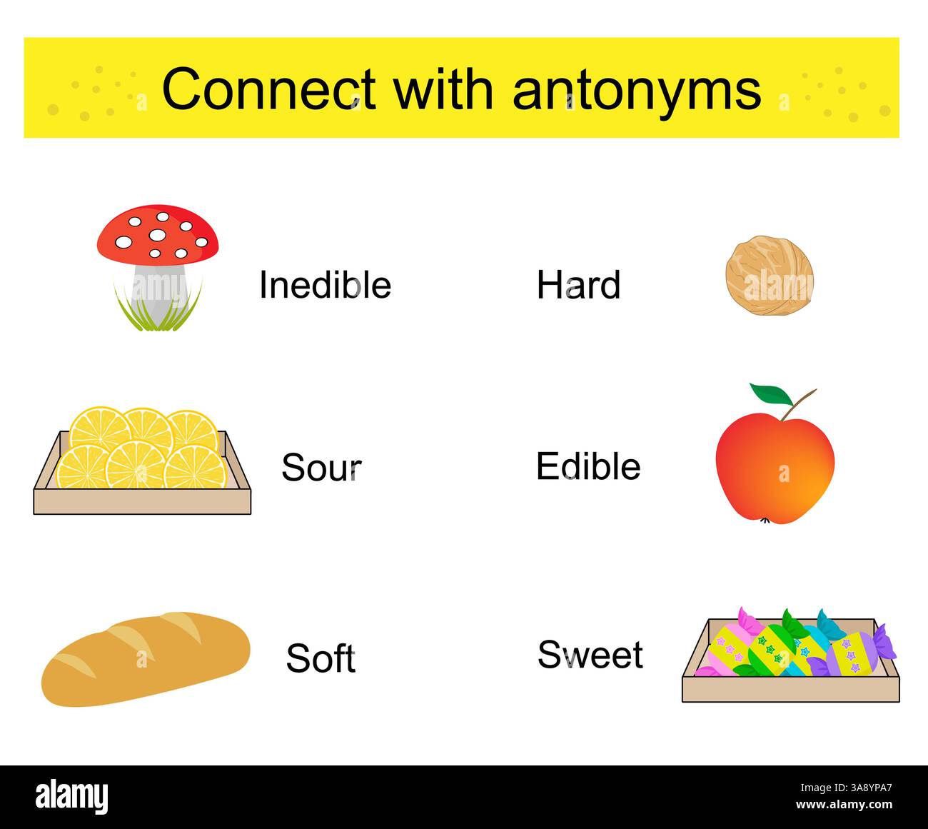 Educational material for kids. Connect with antonyms. Opposites words ...