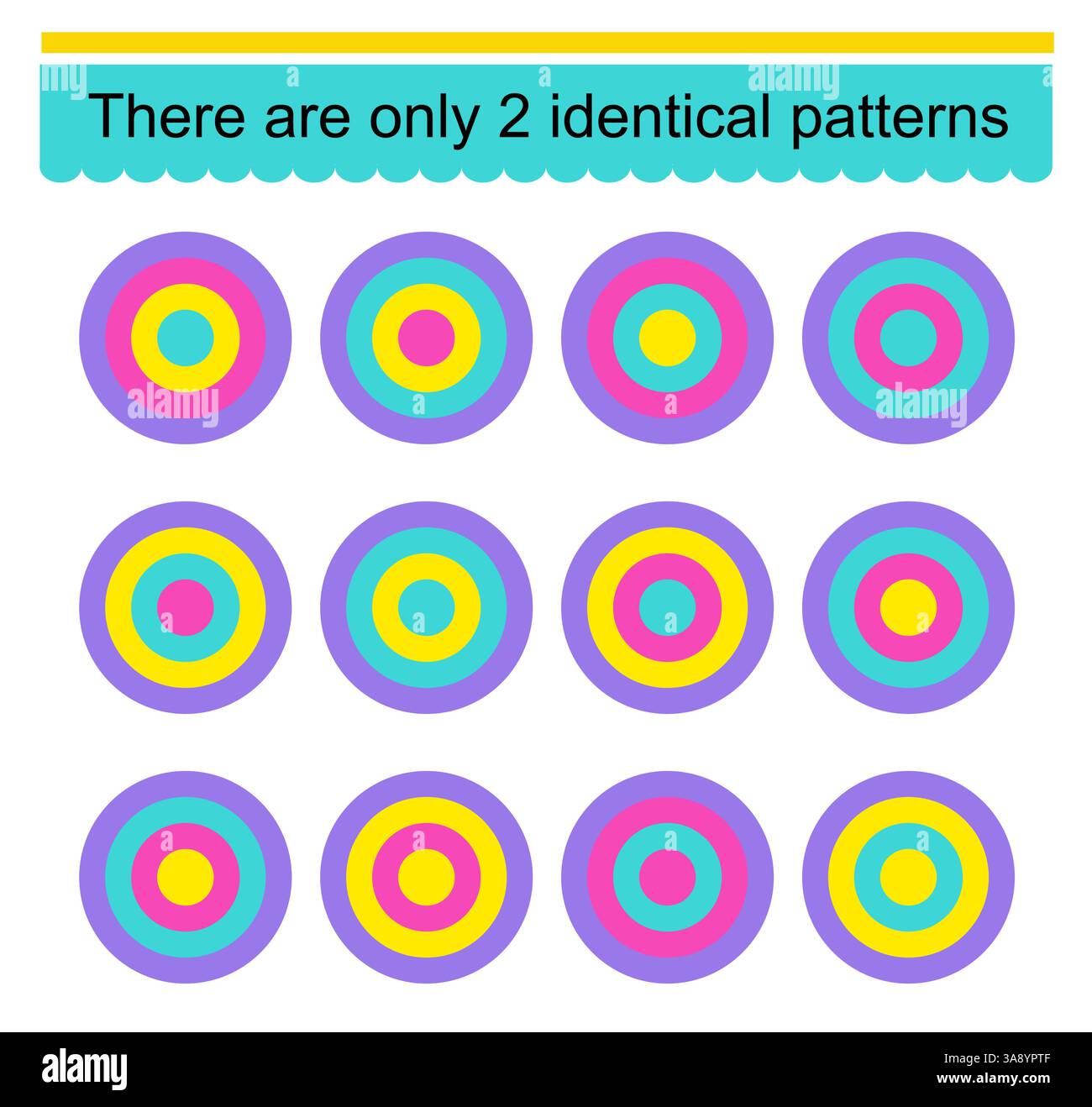Educational game for kids. Need to find two identical patterns. Vector ...