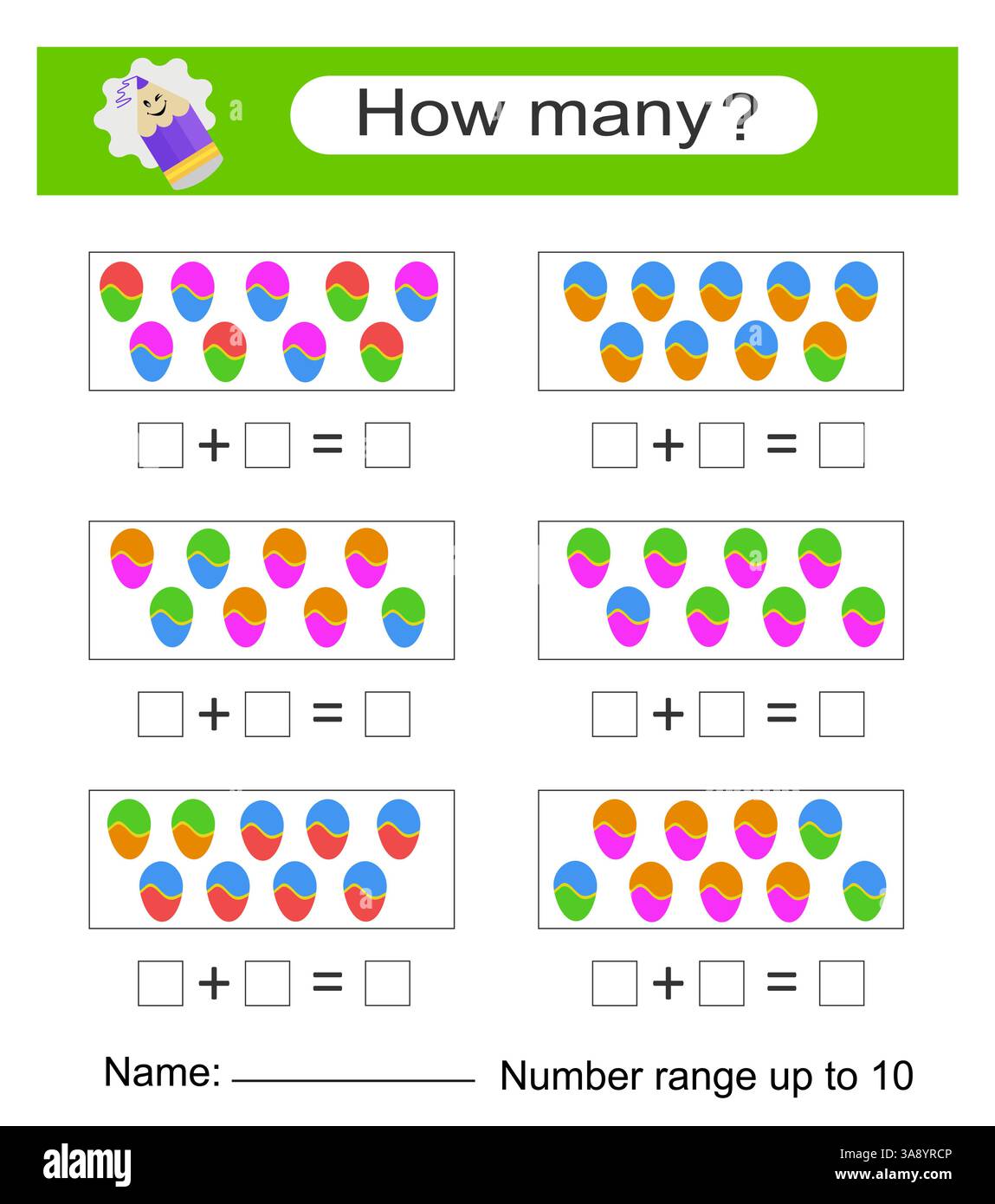 Math game for children. How many. Vector illustration Stock Vector ...