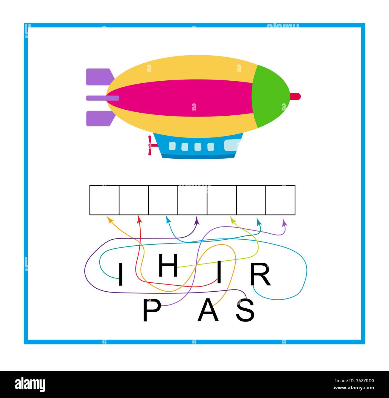 Puzzle game for kids. Read the word. Vector illustration for children ...