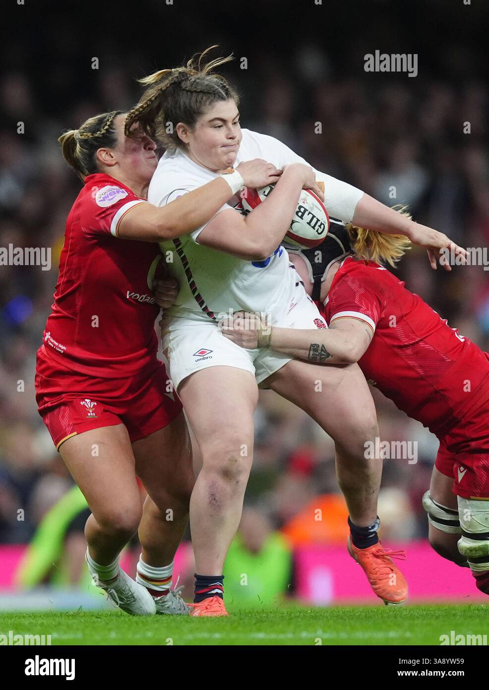 England’s Maud Muir in action with the ball during the Women's Six ...