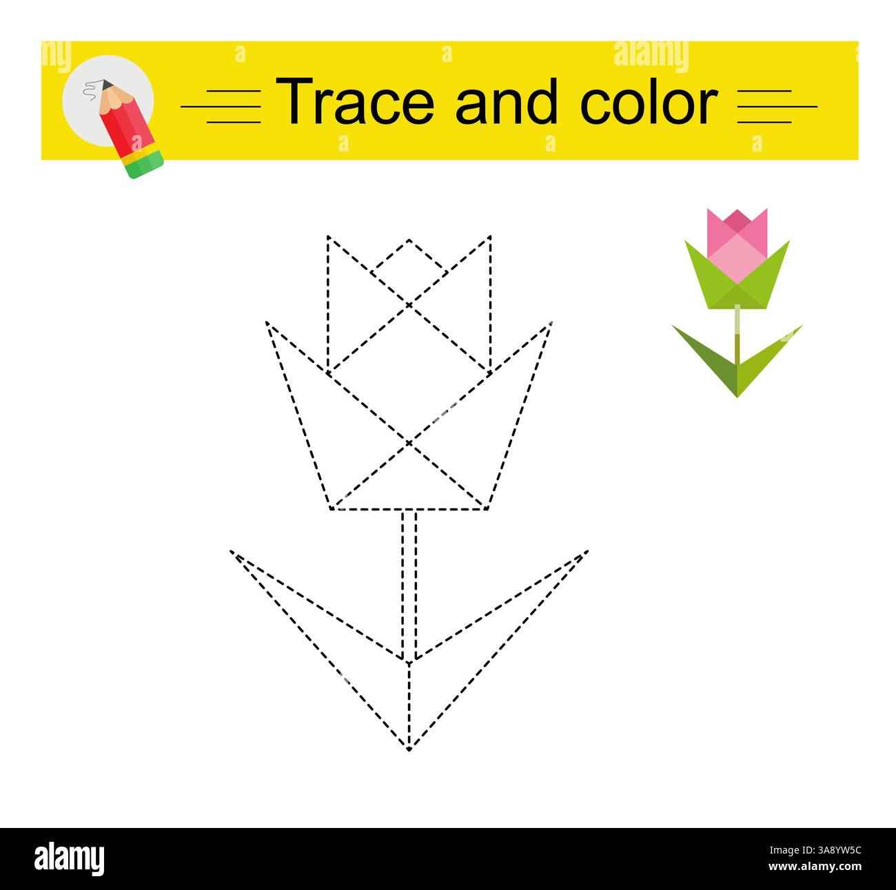 Trace and color for children. Preschool worksheet for practicing fine ...