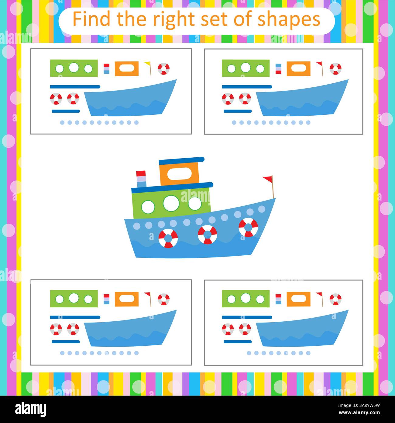 Educational logical game for kids. Need to find the correct set of ...