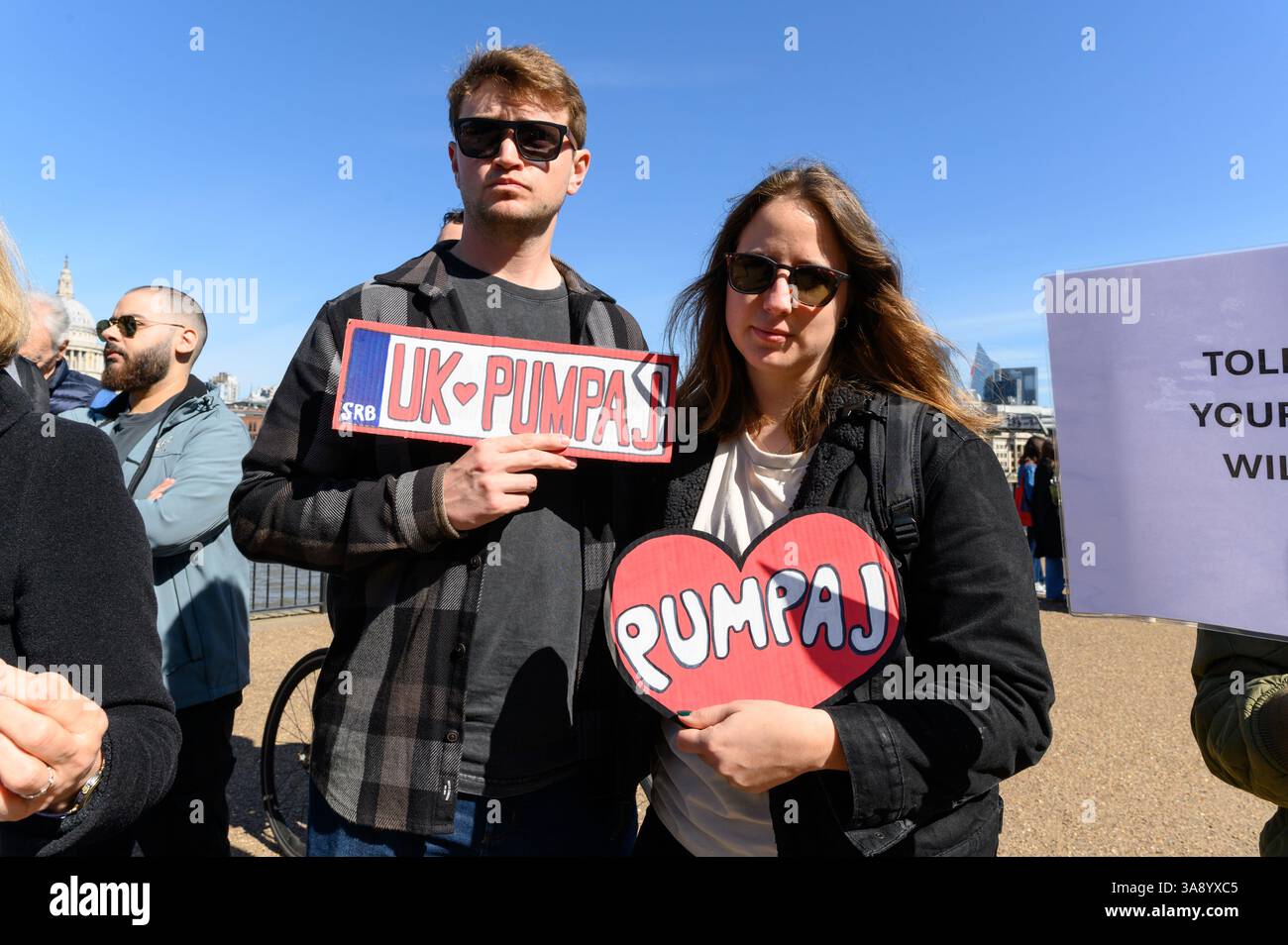 London, UK, 29 March 2025. Serbians rallied in remembrance of the 16 ...
