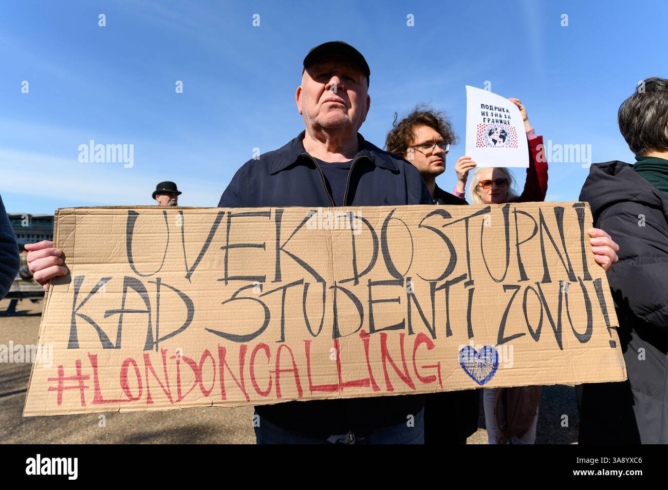 London, UK, 29 March 2025. Serbians rallied in remembrance of the 16 ...