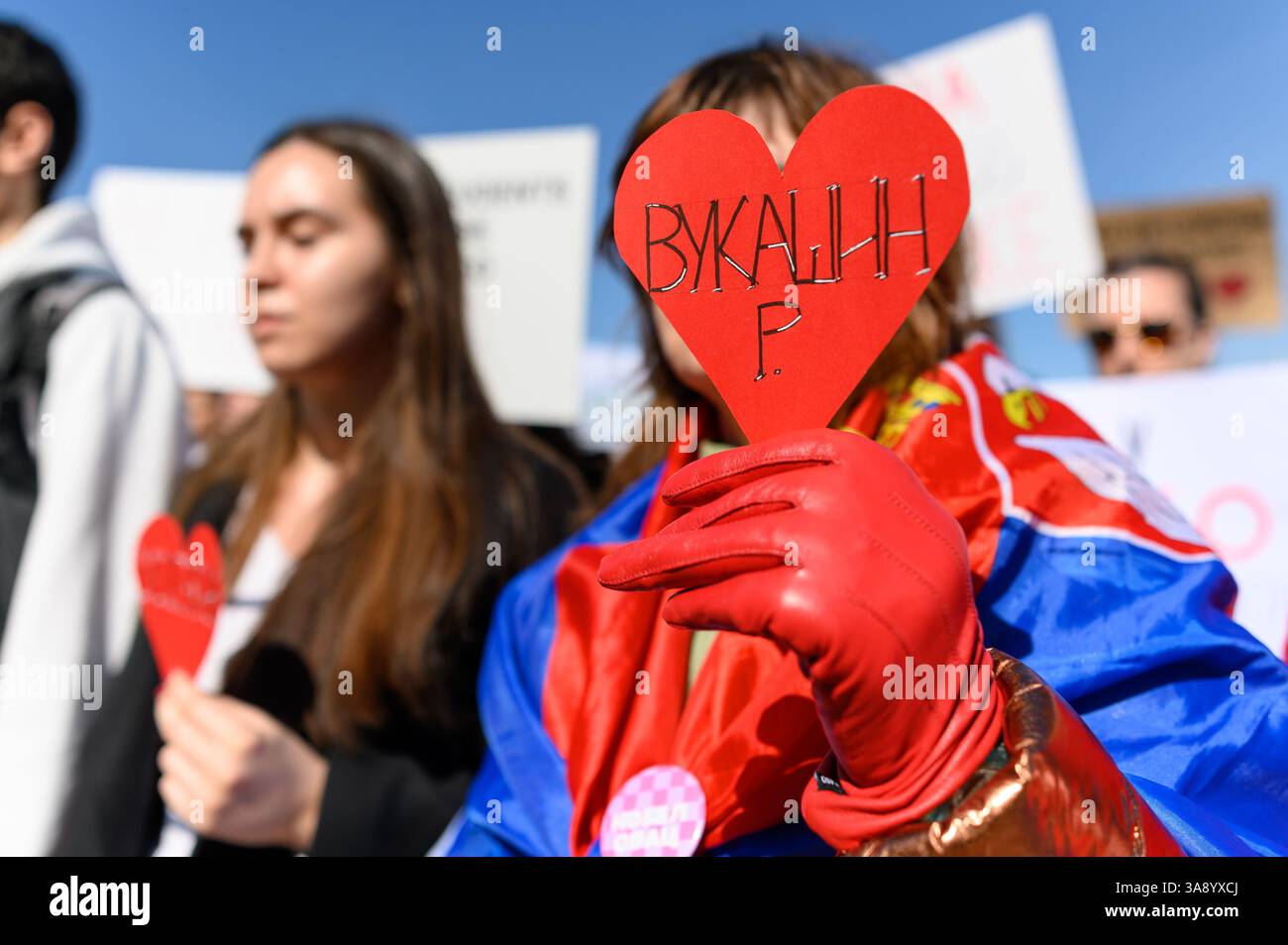 London, UK, 29 March 2025. Serbians rallied in remembrance of the 16 ...
