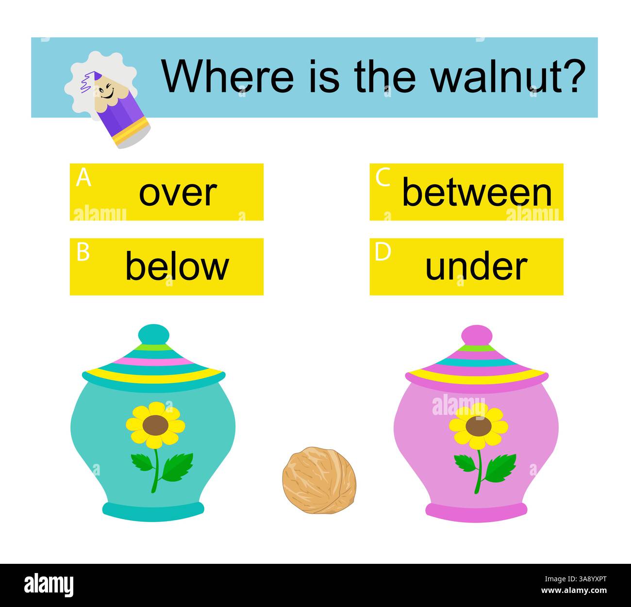 Educational material for kids. Learning prepositions. Where is the ...