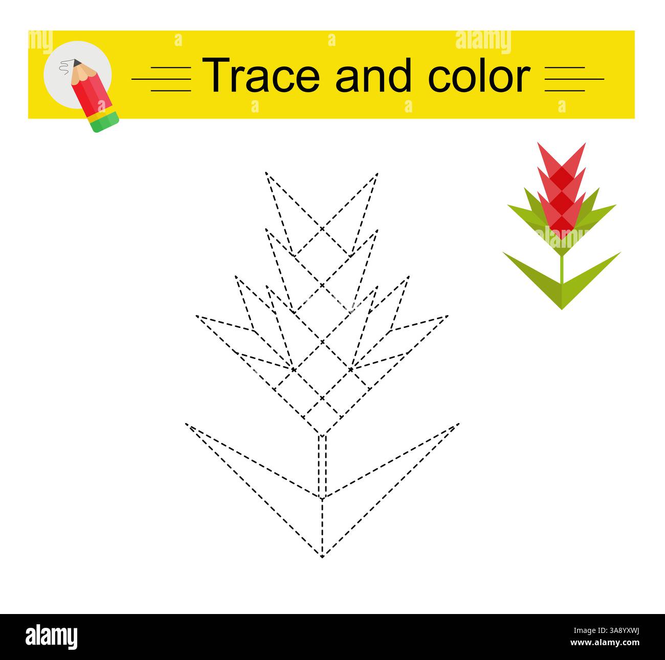 Trace and color for children. Preschool worksheet for practicing fine ...