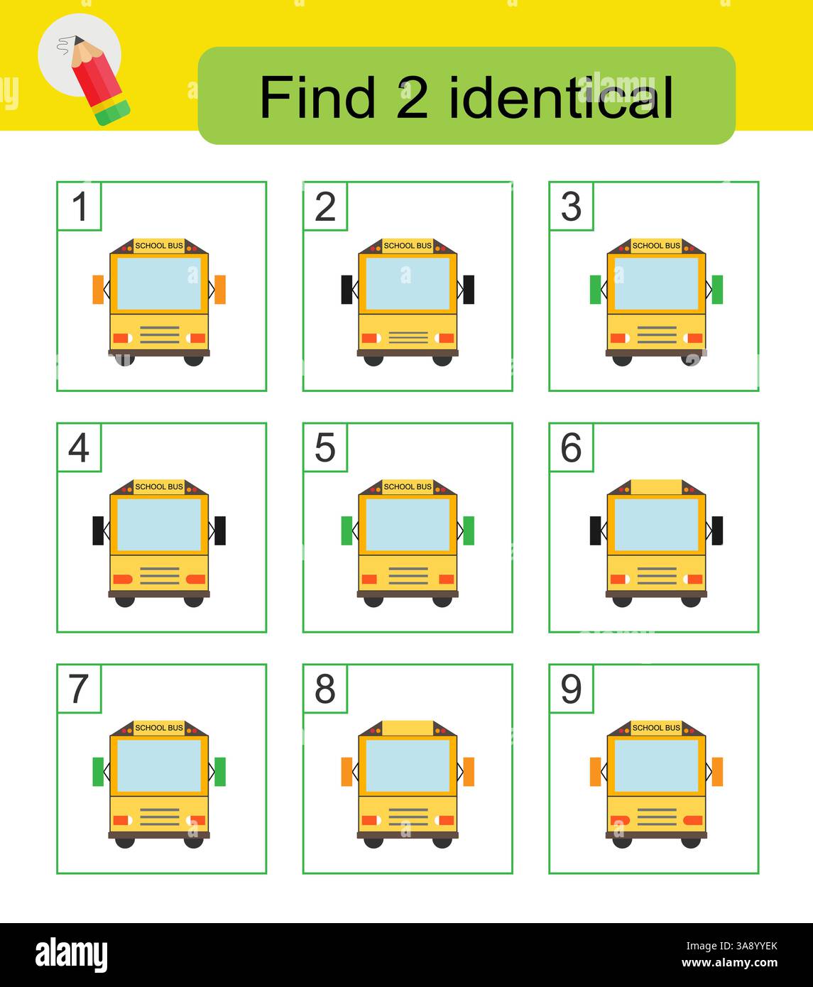 Worksheetschool bus hi-res stock photography and images - Alamy