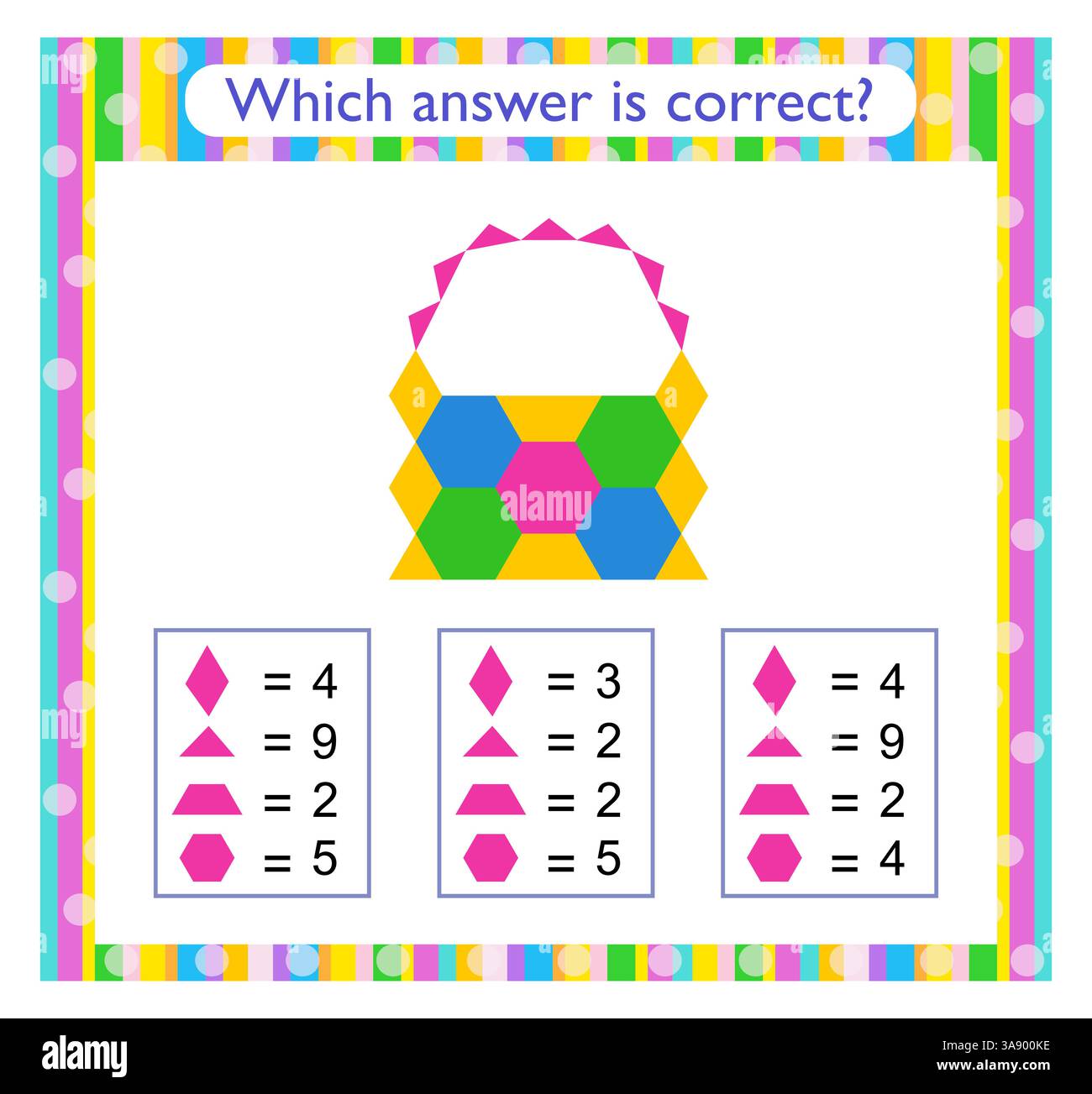 Math activity for kids. Need to find the correct answer. Cartoon wicker ...