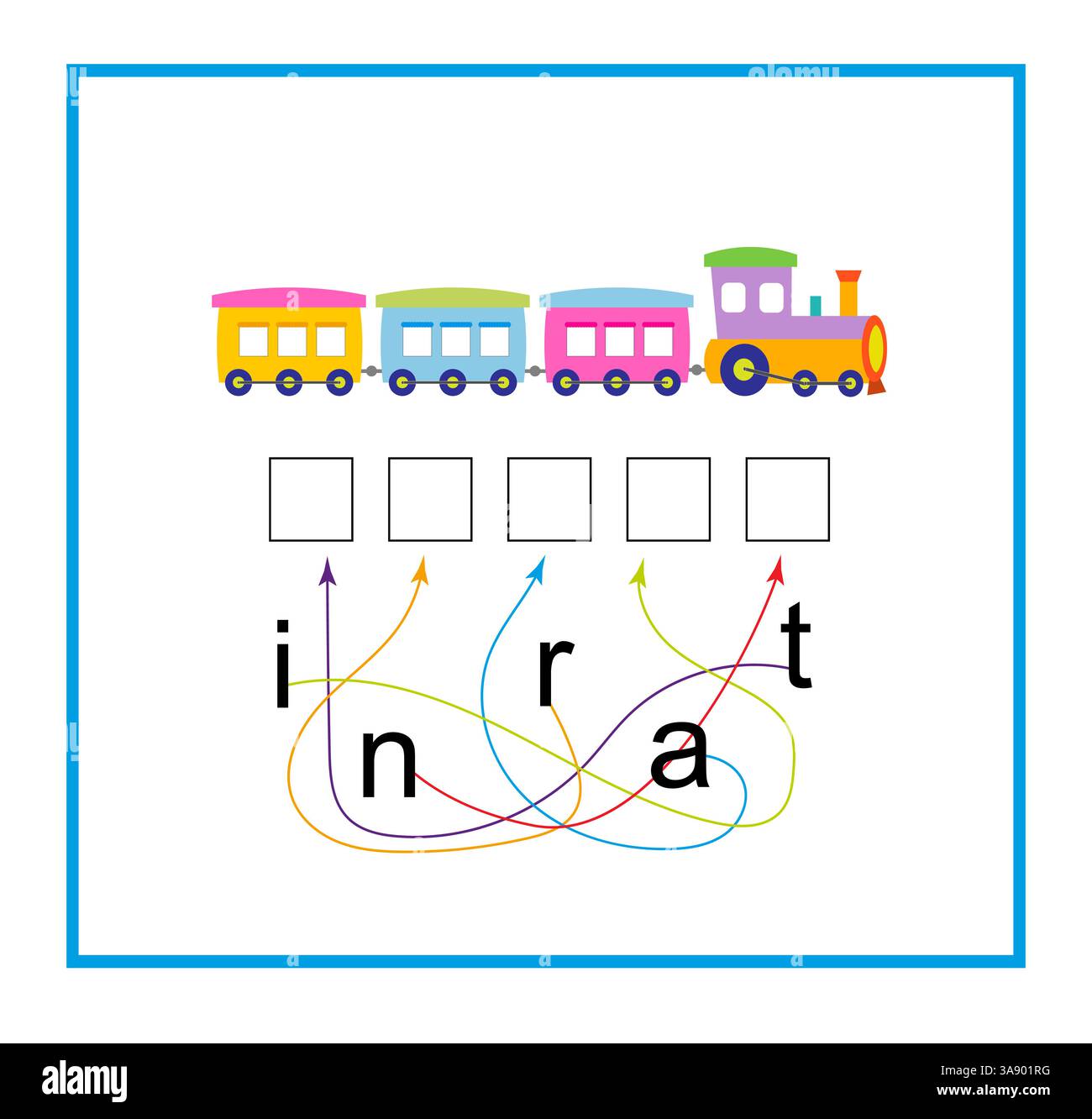 Puzzle game for kids. Read the word. Vector illustration for children ...