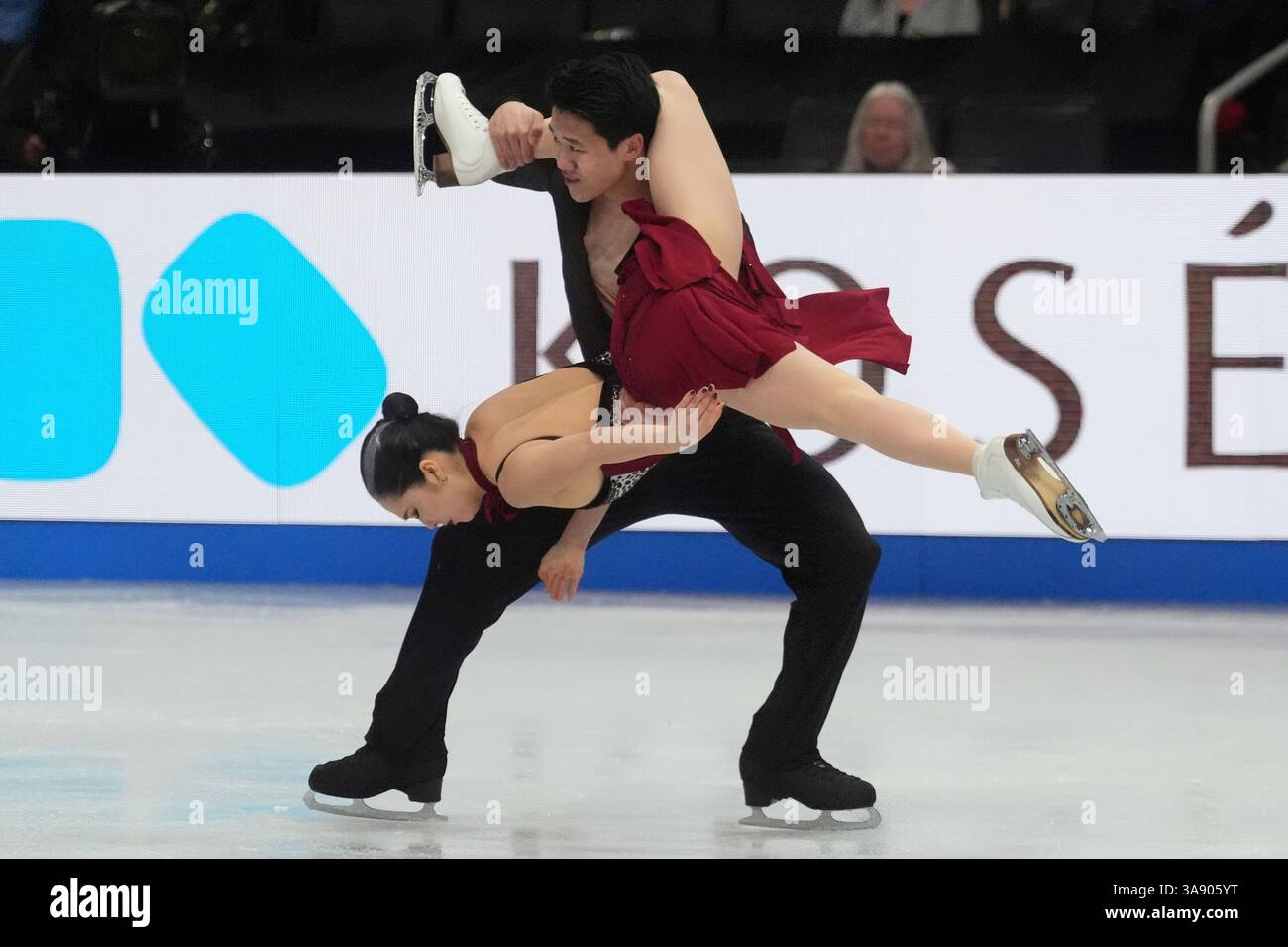 Hannah Lim and Ye Quan, of South Korea, perform during the ice dance ...