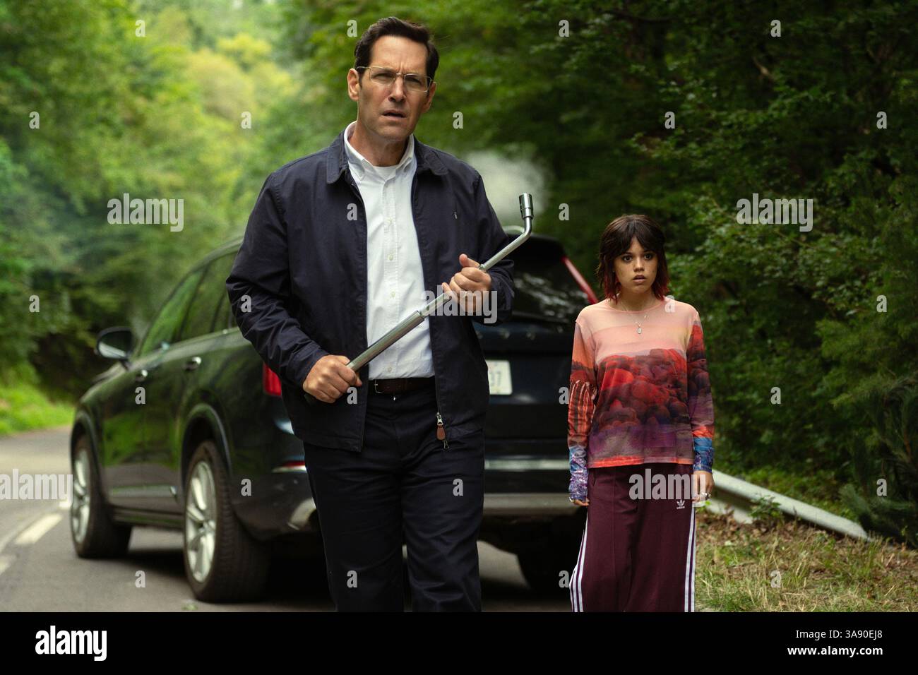 Death of a Unicorn Paul Rudd & Jenna Ortega Stock Photo - Alamy