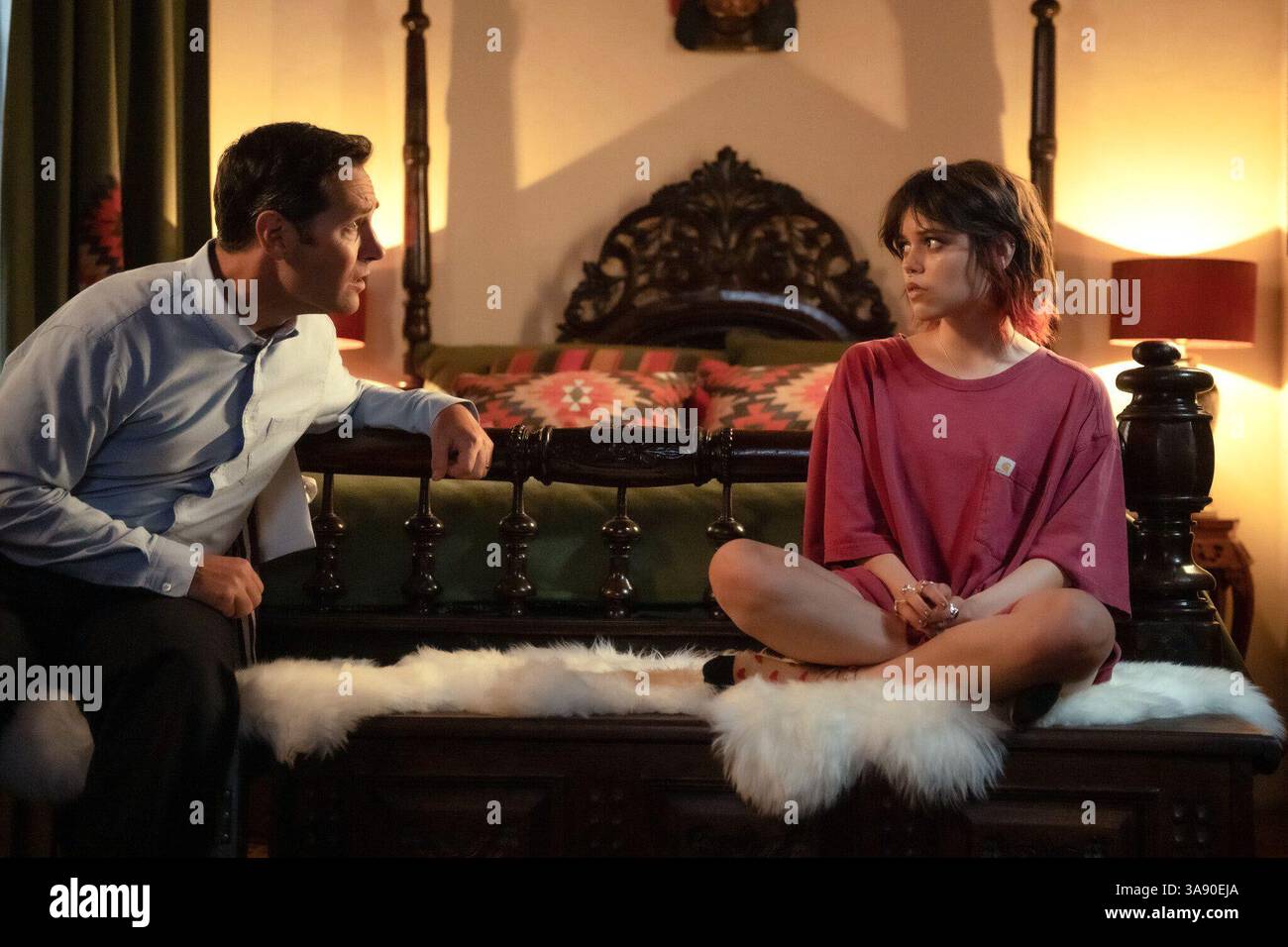 Death of a Unicorn 2025 movie Paul Rudd & Jenna Ortega Stock Photo - Alamy