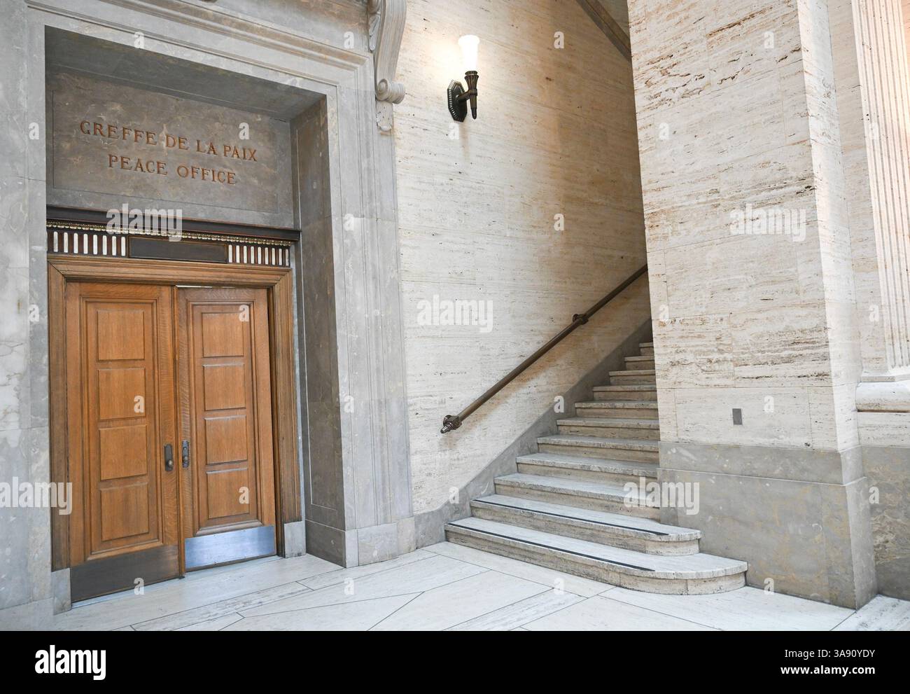 Entrance to the Peace Office during a guided tour of the Quebec Court ...