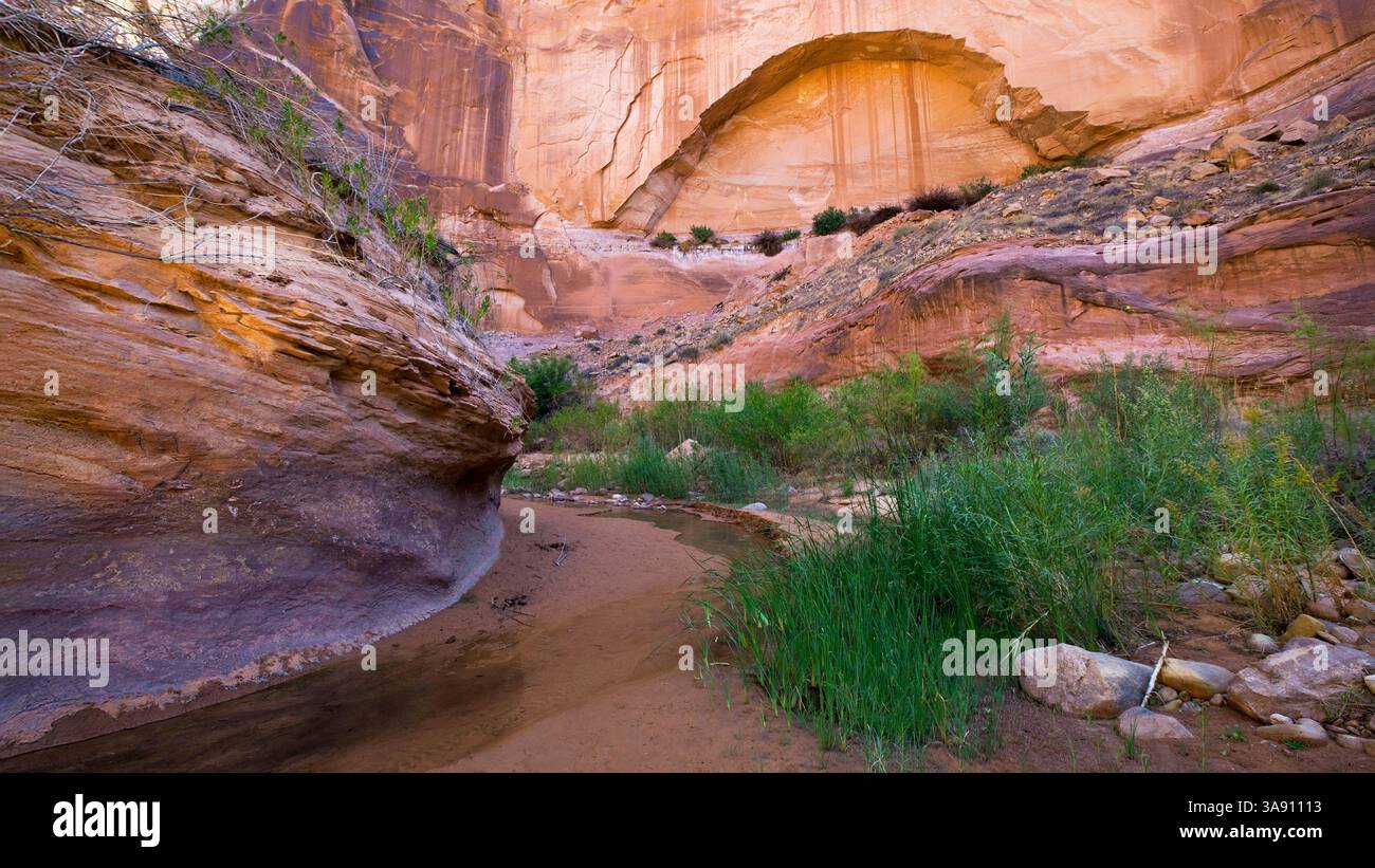Forming of an arch in the side canyons of Lake Powell Recreation Area ...