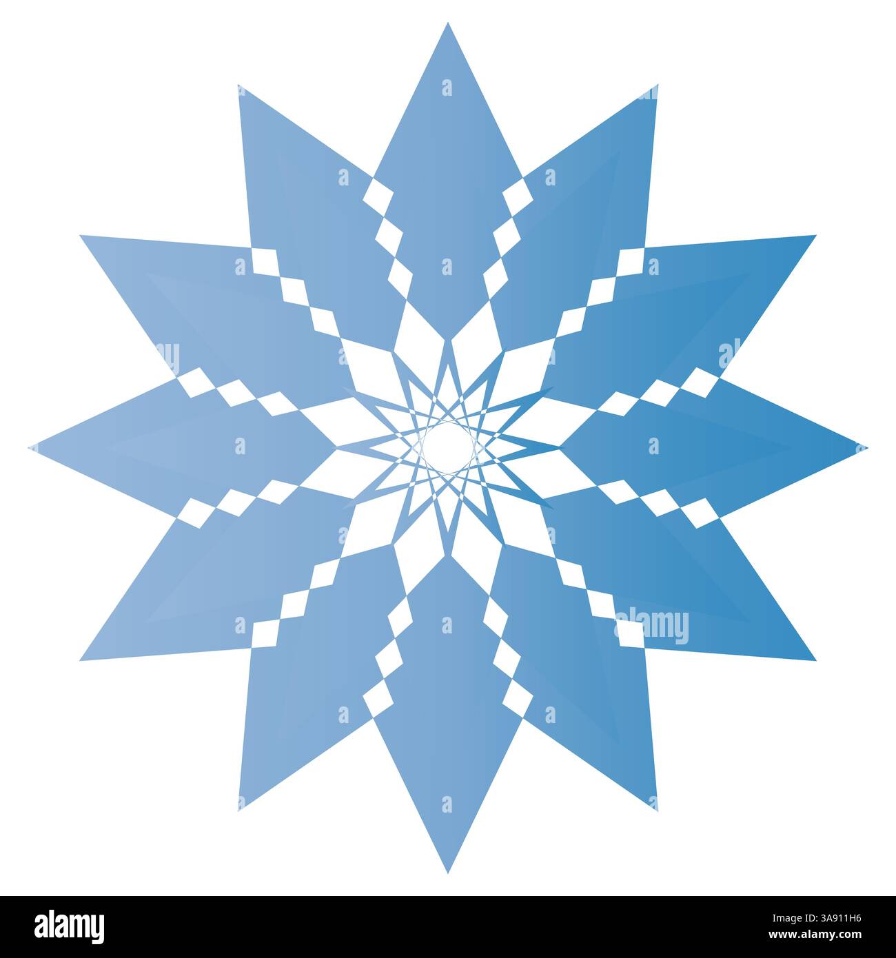 Geometric blue starburst design with symmetrical patterns and gradient ...