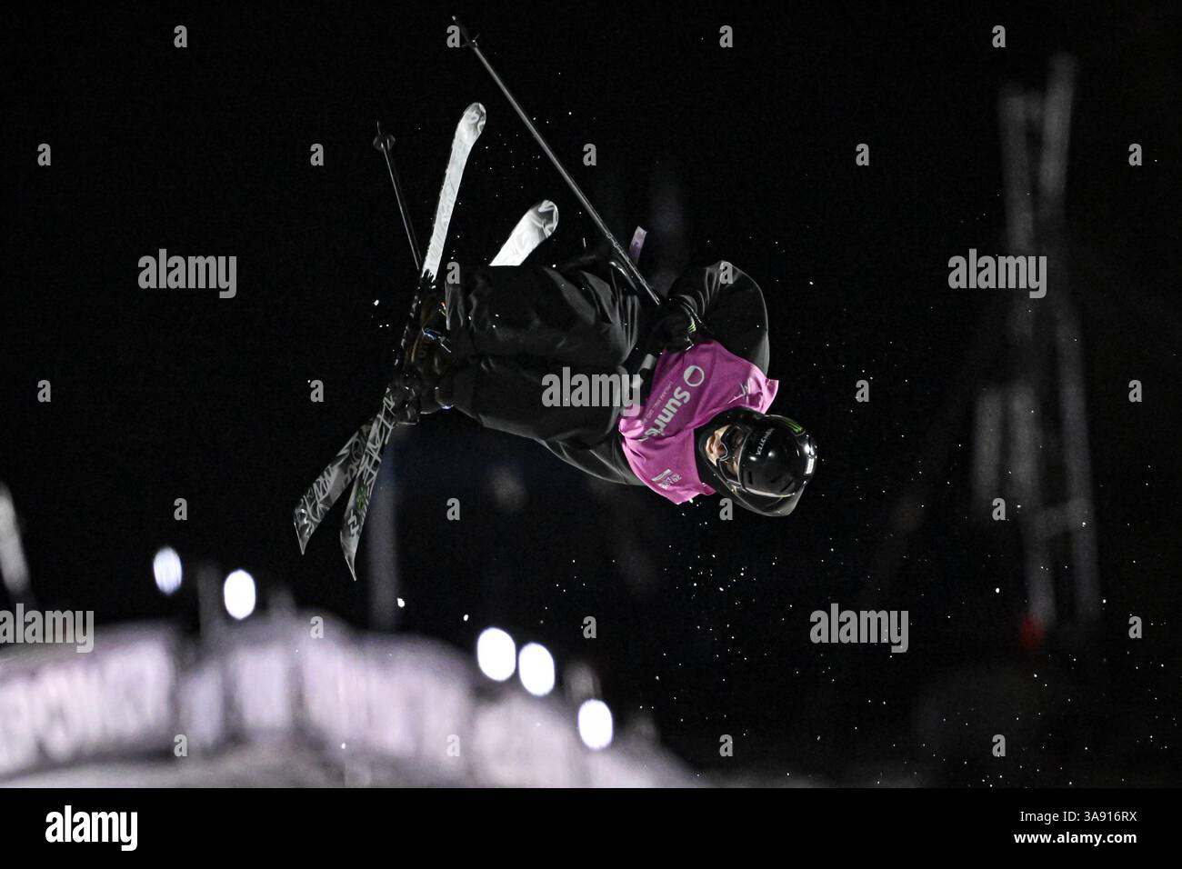 Luca Harrington of New Zealand competes in the freeski big air ...