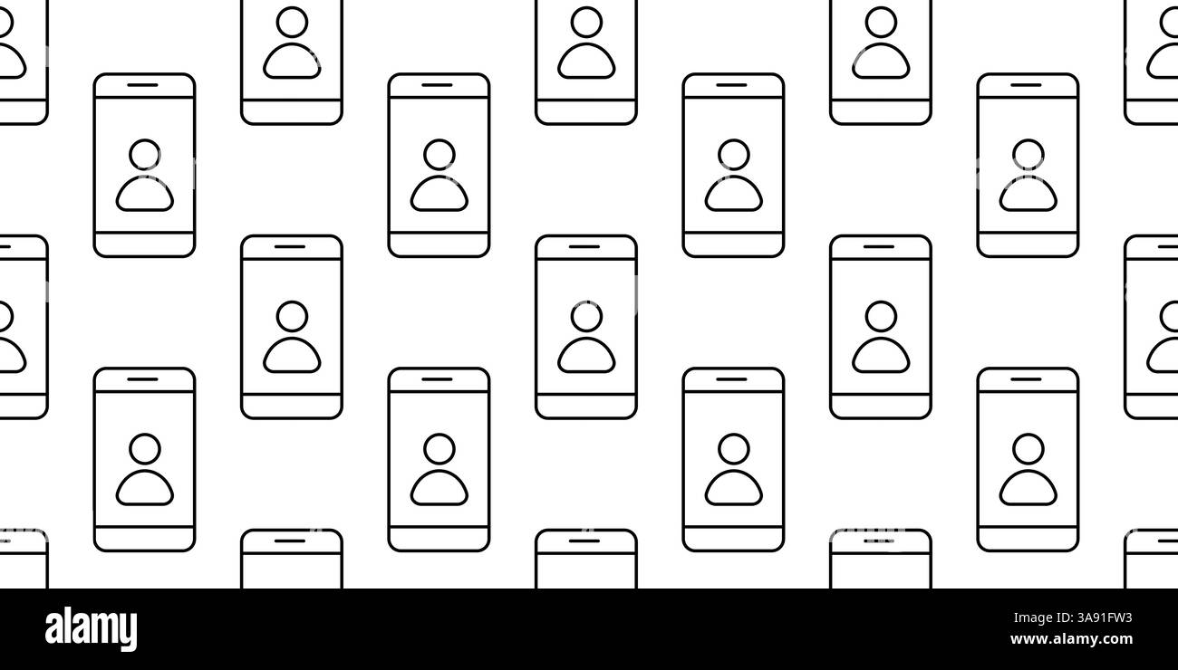 Multiple smartphone icons user Black and White Stock Photos & Images ...