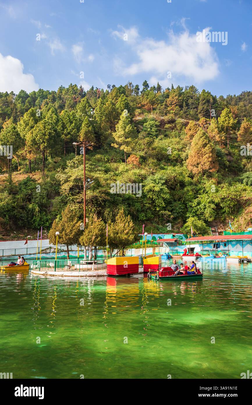 boating in Mussoorie on a sunny day in india Stock Photo - Alamy