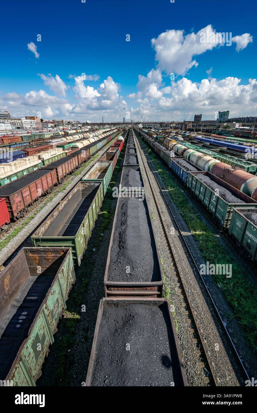 Train yard many different hi-res stock photography and images - Alamy