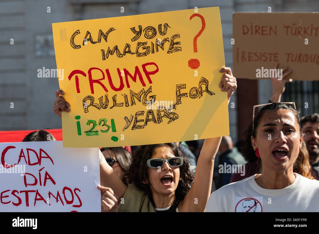 Protest against turkish president hi-res stock photography and images ...