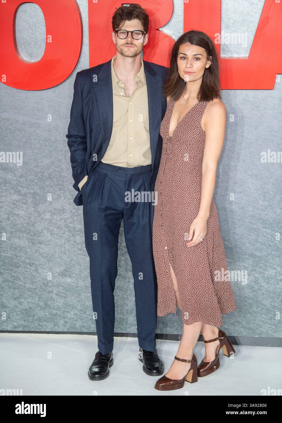 Jim Chapman and Sarah Tarletonre attending the UK premiere of MobLand ...