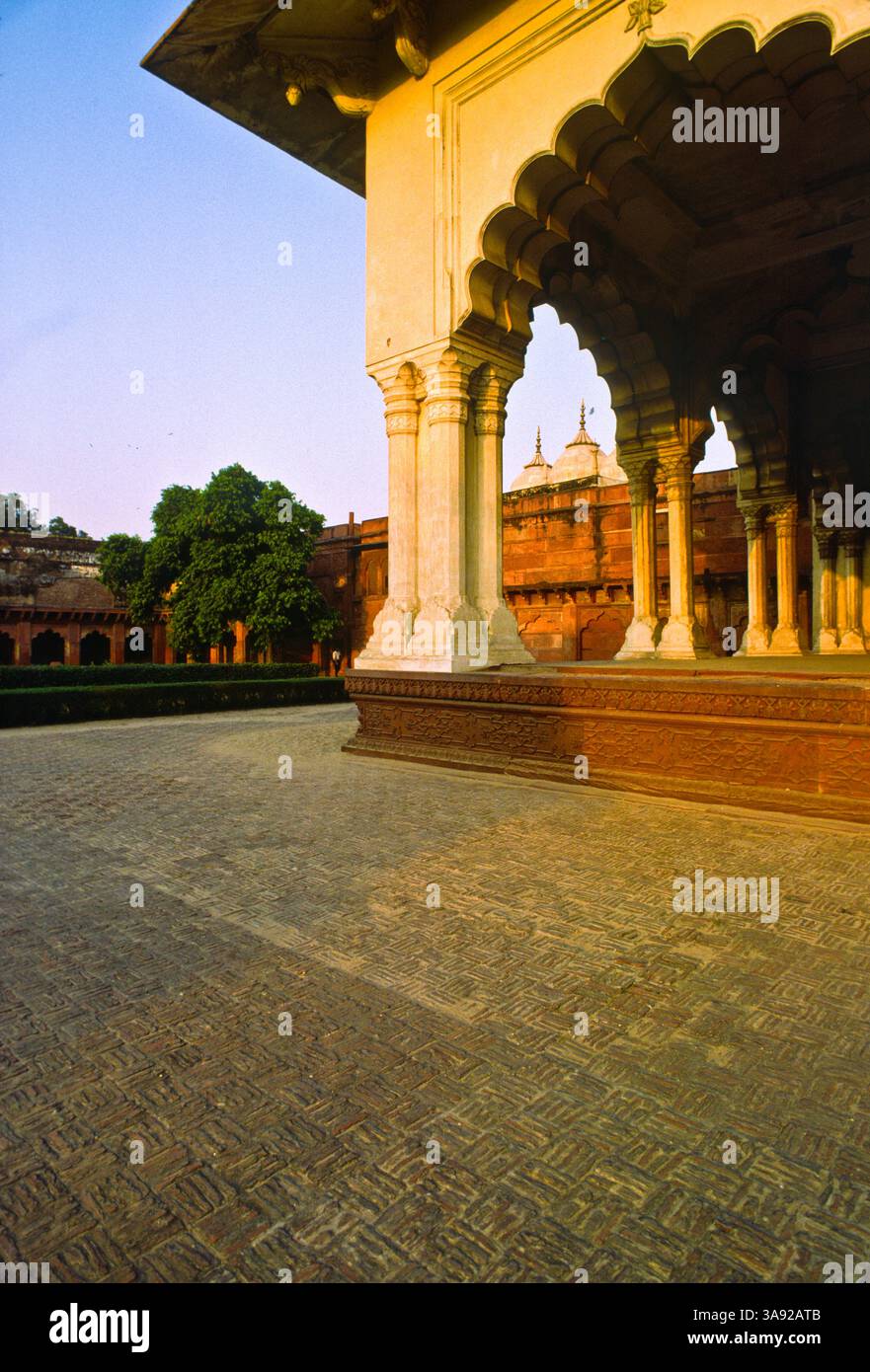 Agra Red Fort, built about 1565 of red sandstone, now a UNECSO World ...
