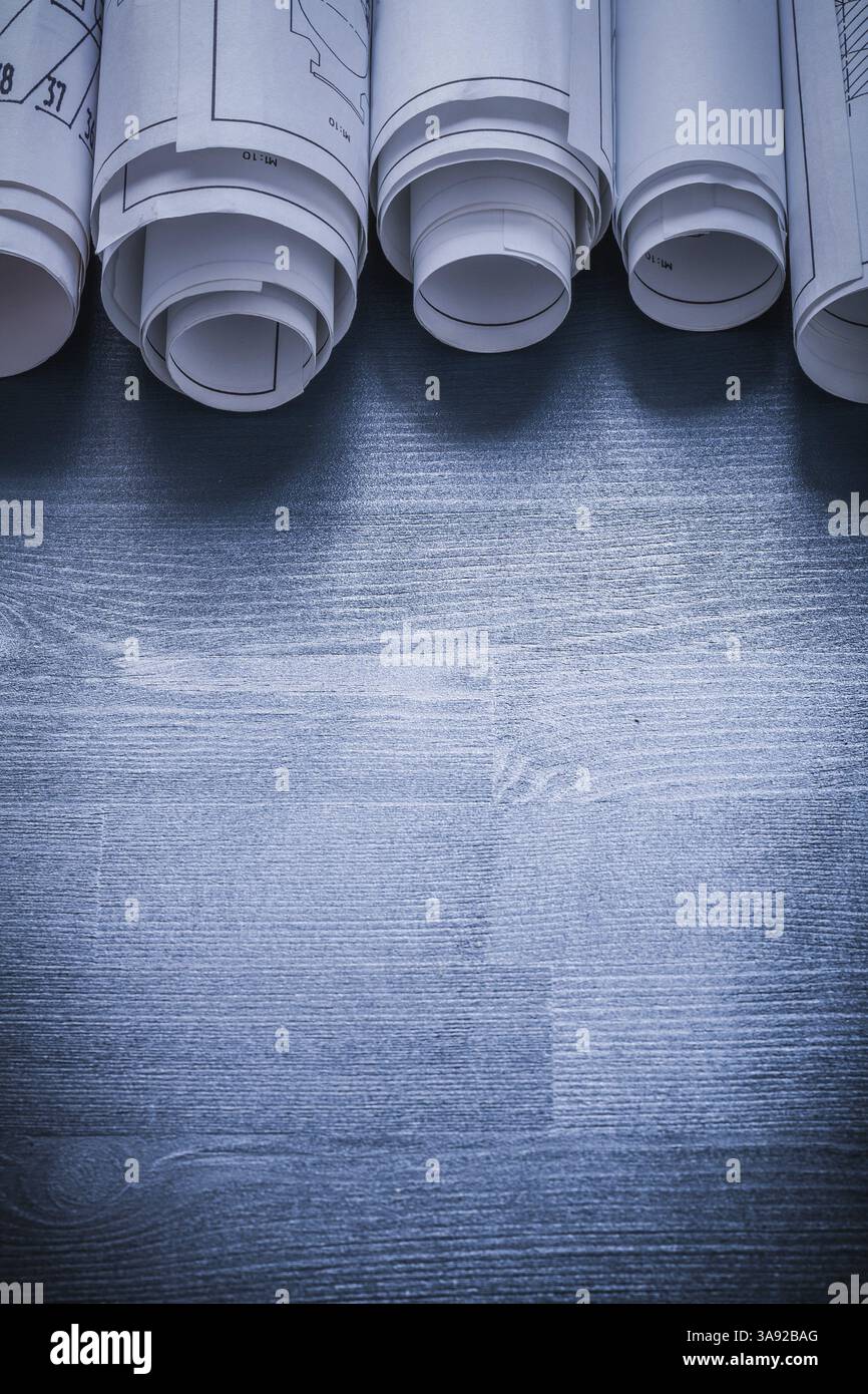 Row rolls blueprints construction hi-res stock photography and images ...