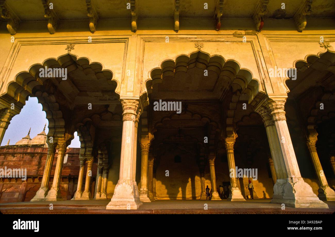 Agra Red Fort, built about 1565 of red sandstone, now a UNECSO World ...