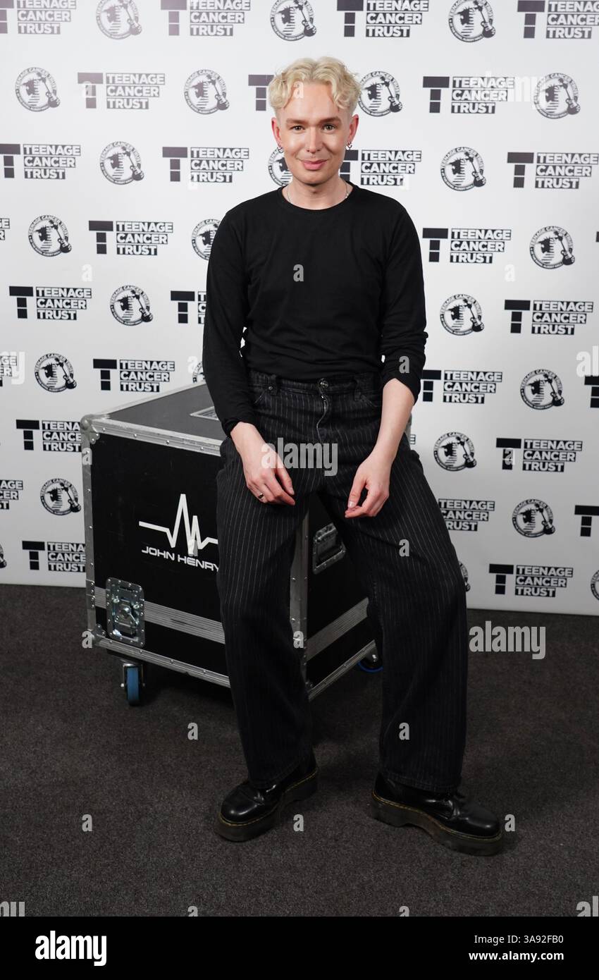 Douglas Dare backstage during the Teenage Cancer Trust show at the ...