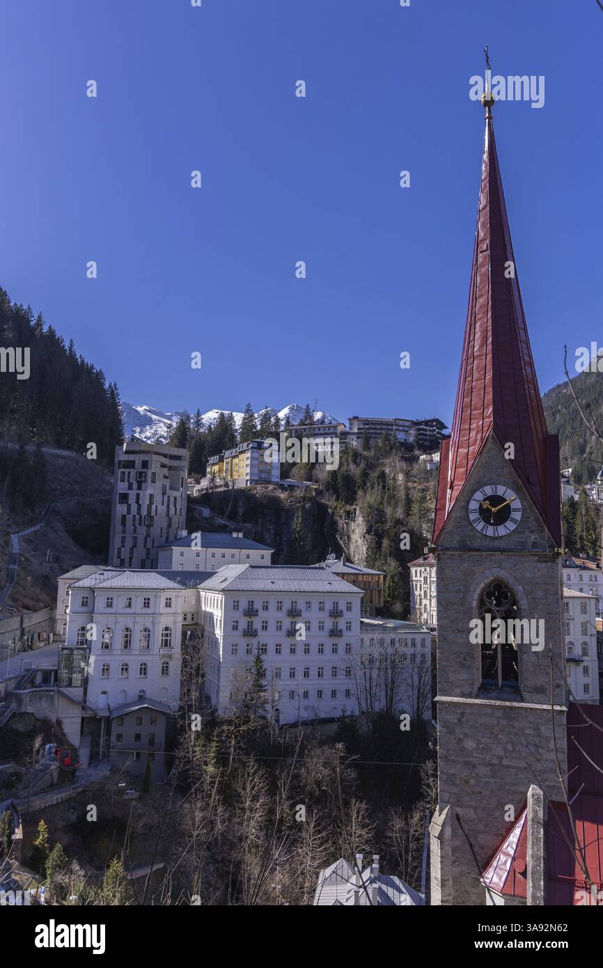 Bad Gastein, town, recreation, thermal baths, church Stock Photo - Alamy
