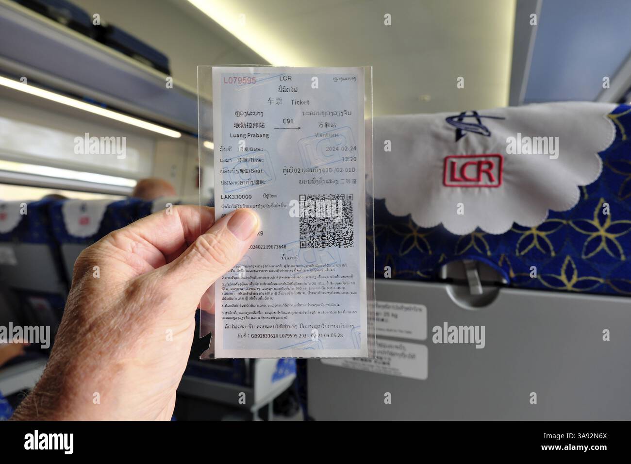 Ticket for the express train of the Laos-China Railway LCR, Luang ...