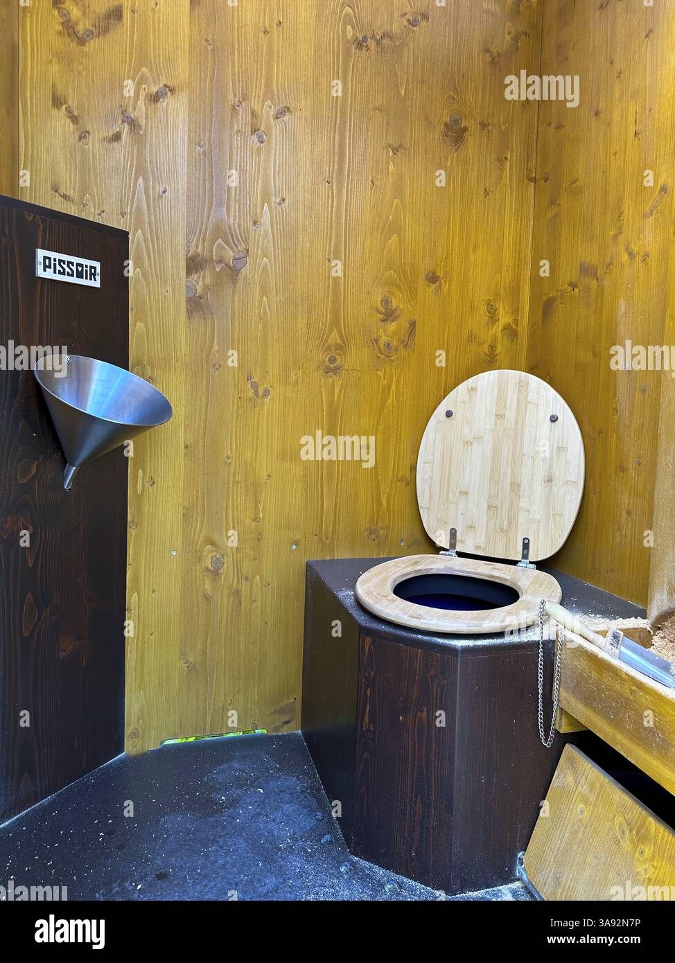 Outhouse Urinal Bathroom with Toilet in Wood in Switzerland Stock Photo ...