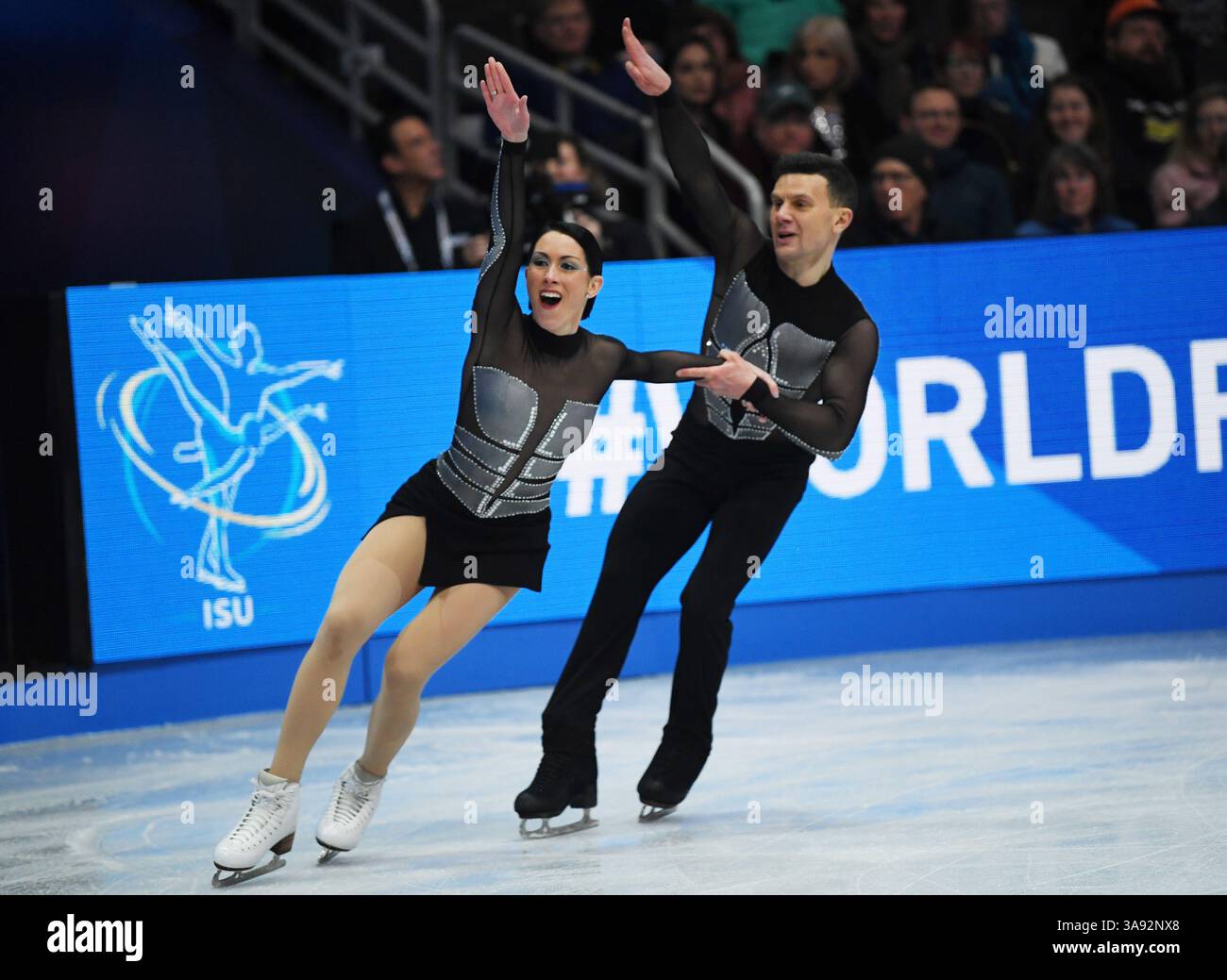 Charlene Guignard and Marco Fabbri of Italy perform in the Ice Dance ...