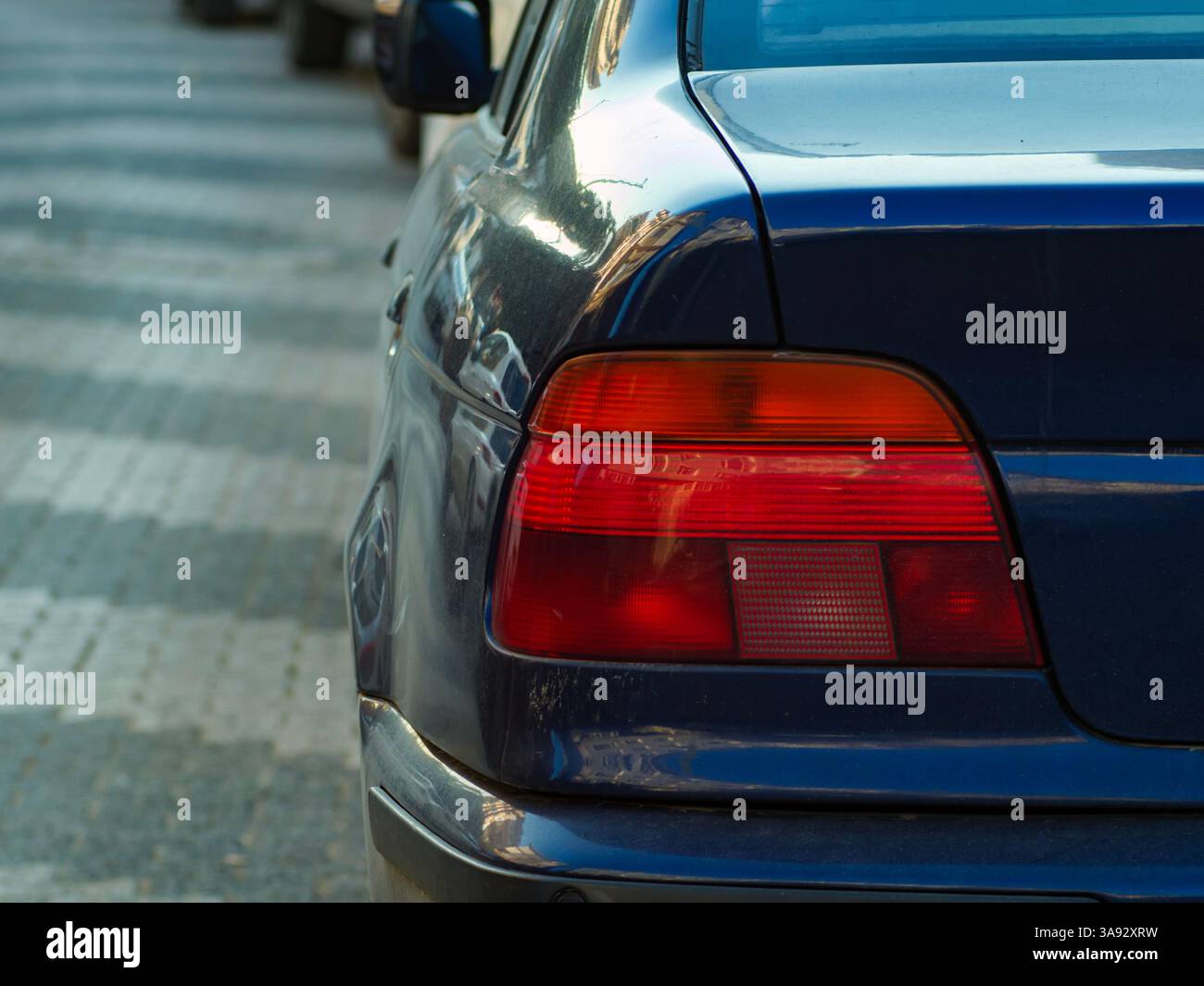 A detailed photograph of the rear light on a BMW E39, showcasing the ...
