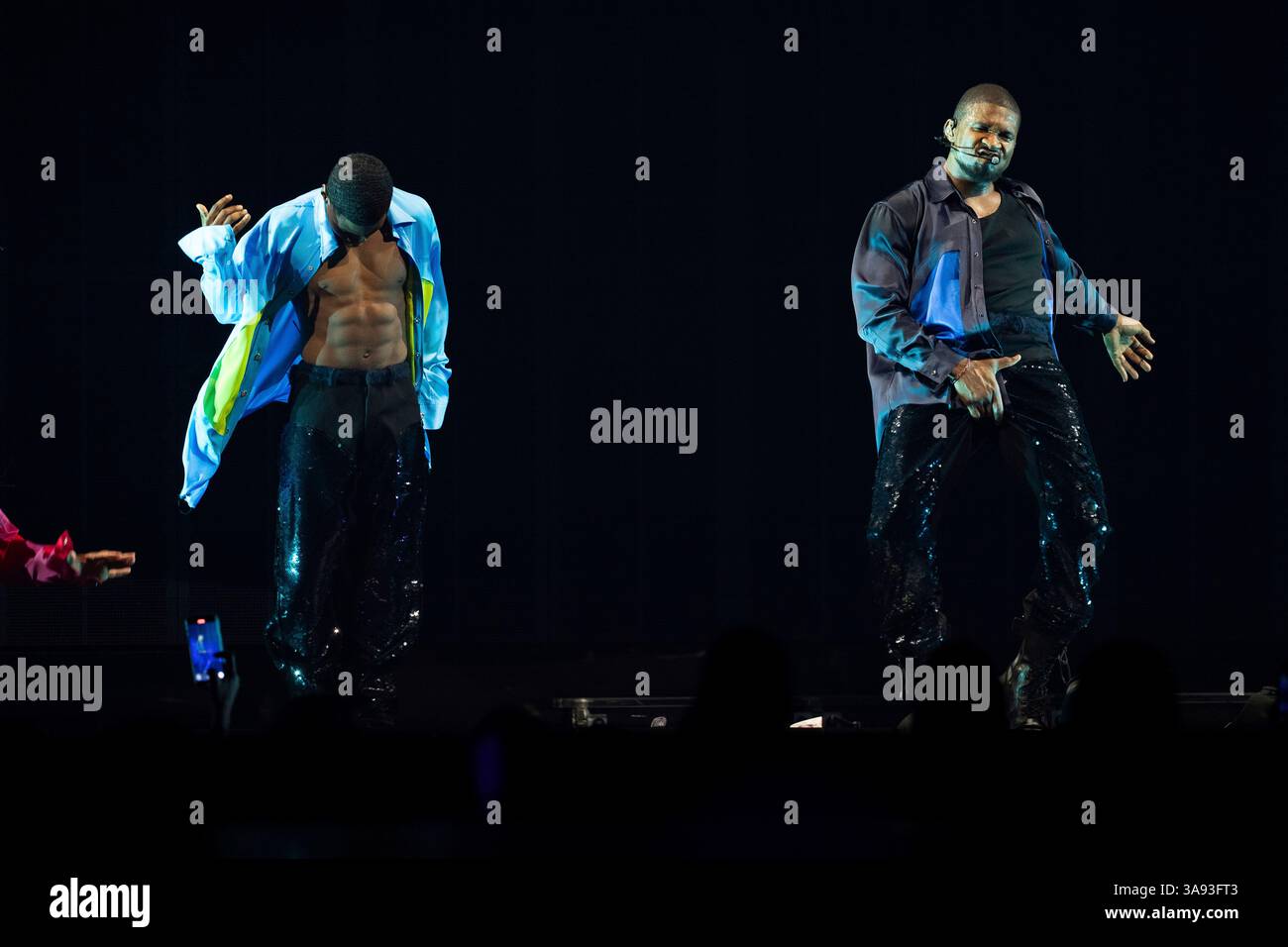 Usher performs on stage at the O2 Arena in London, Saturday, March 29 ...