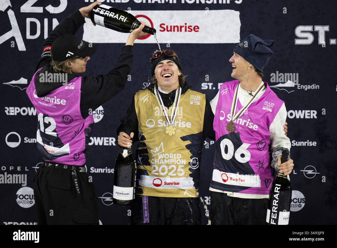 From left, silver medalist Elias Syrja of Finland, gold medalist Luca ...