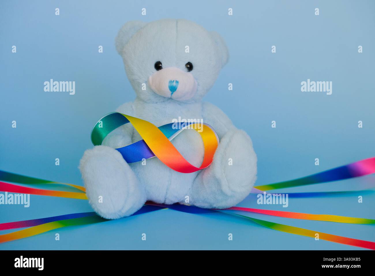 Autism acceptance month, Autism awareness day concept. Toy teddy bear ...