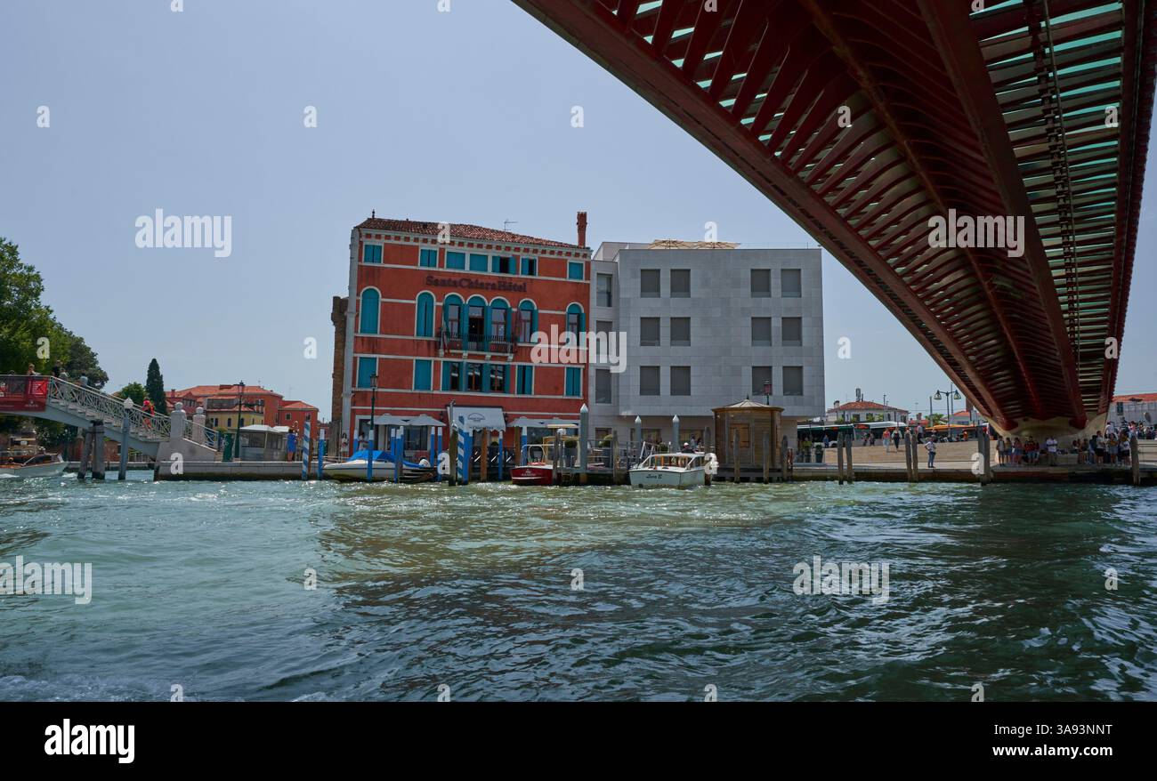 Under the Constitution Bridge in Venice, Italy Stock Photo - Alamy