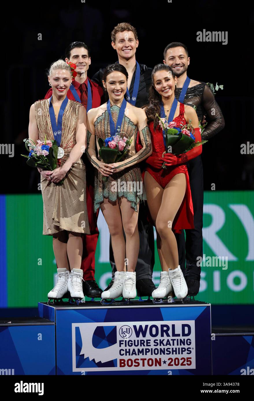(L-R) Piper GILLES and Paul POIRIER of Canada, silver; Madison CHOCK ...