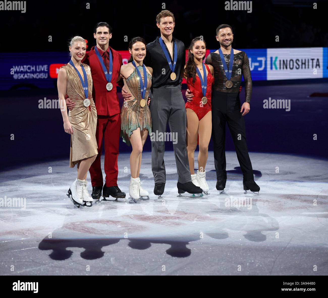 (L-R) Piper GILLES and Paul POIRIER of Canada, silver; Madison CHOCK ...