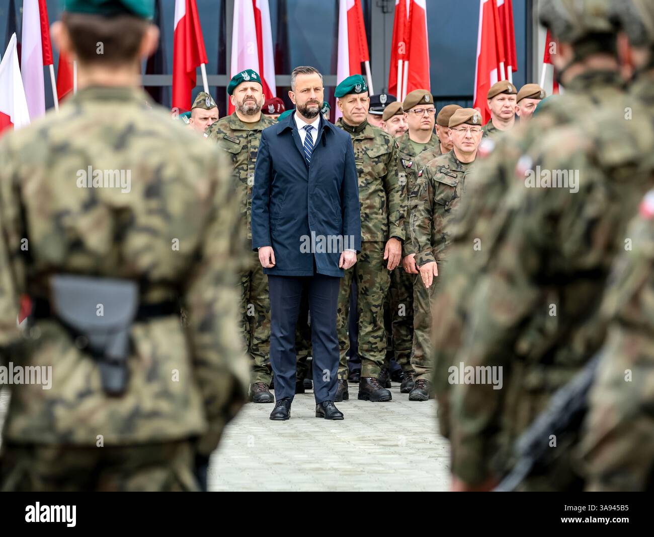 Limanowa, Poland. 29th Mar 2025. Polish Minister of National Defence ...