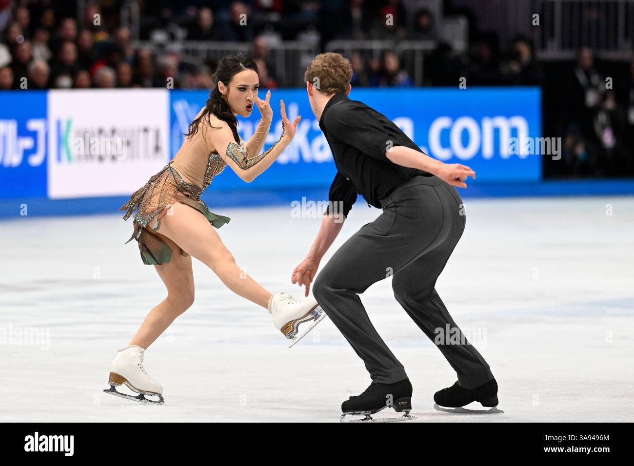 Boston, Mass. 29th Mar, 2025. Madison Chock and Evan Bates of the ...