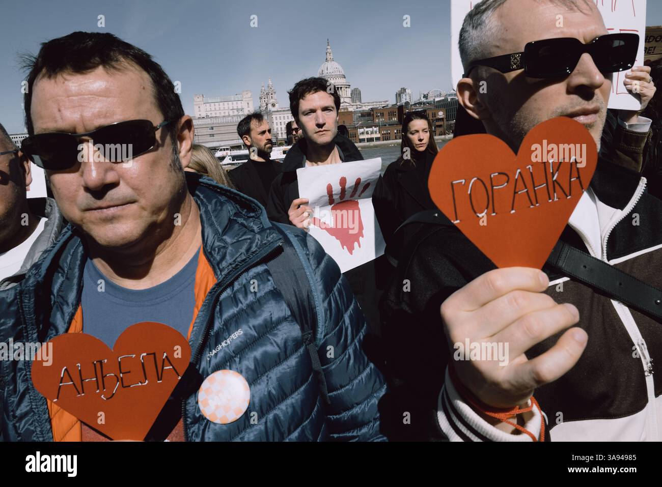 Serbian expatriates and supporters gather outside the Tate Modern in ...